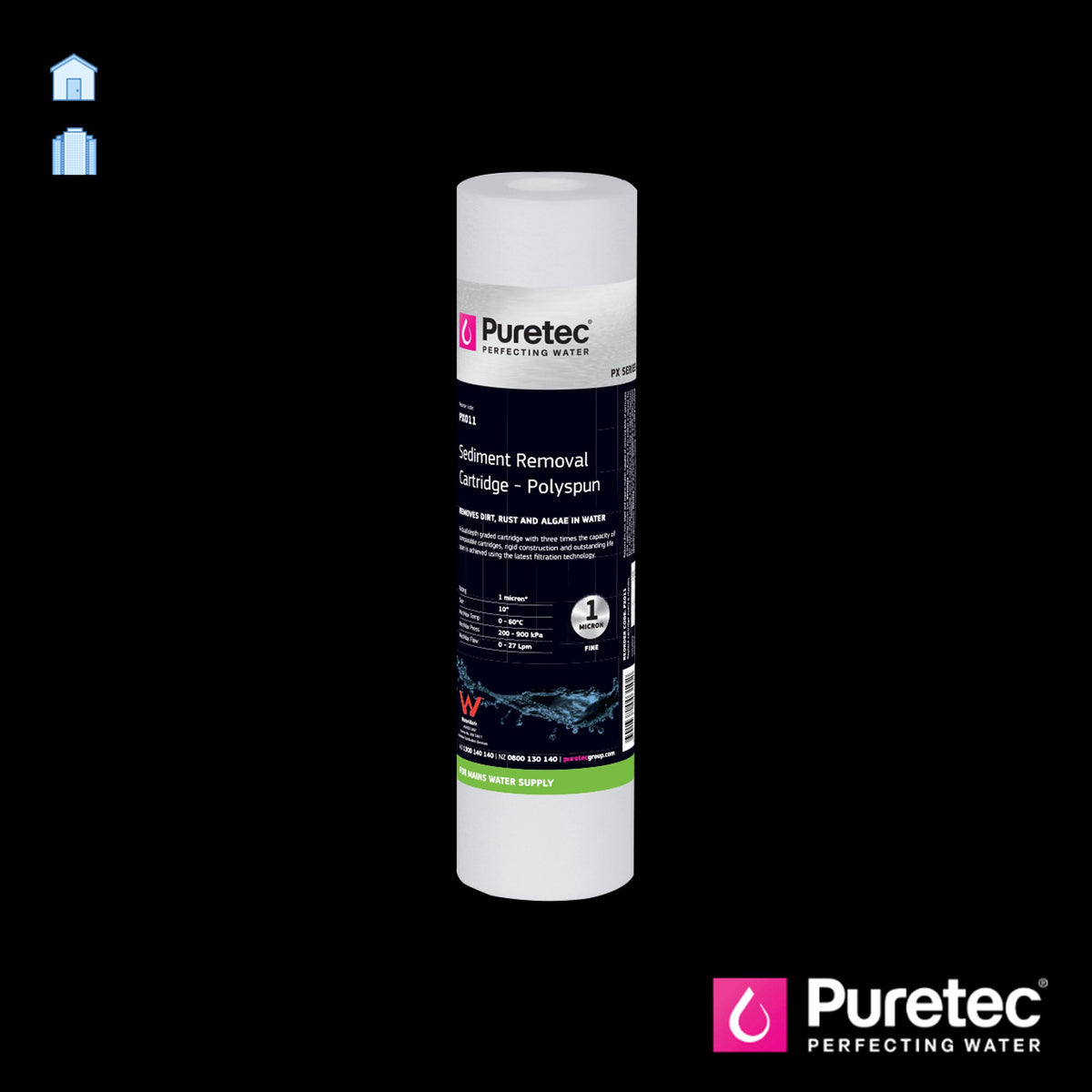 Puretec PX Series 10 Inch Polyspun Sediment Cartridge | Active Water ...