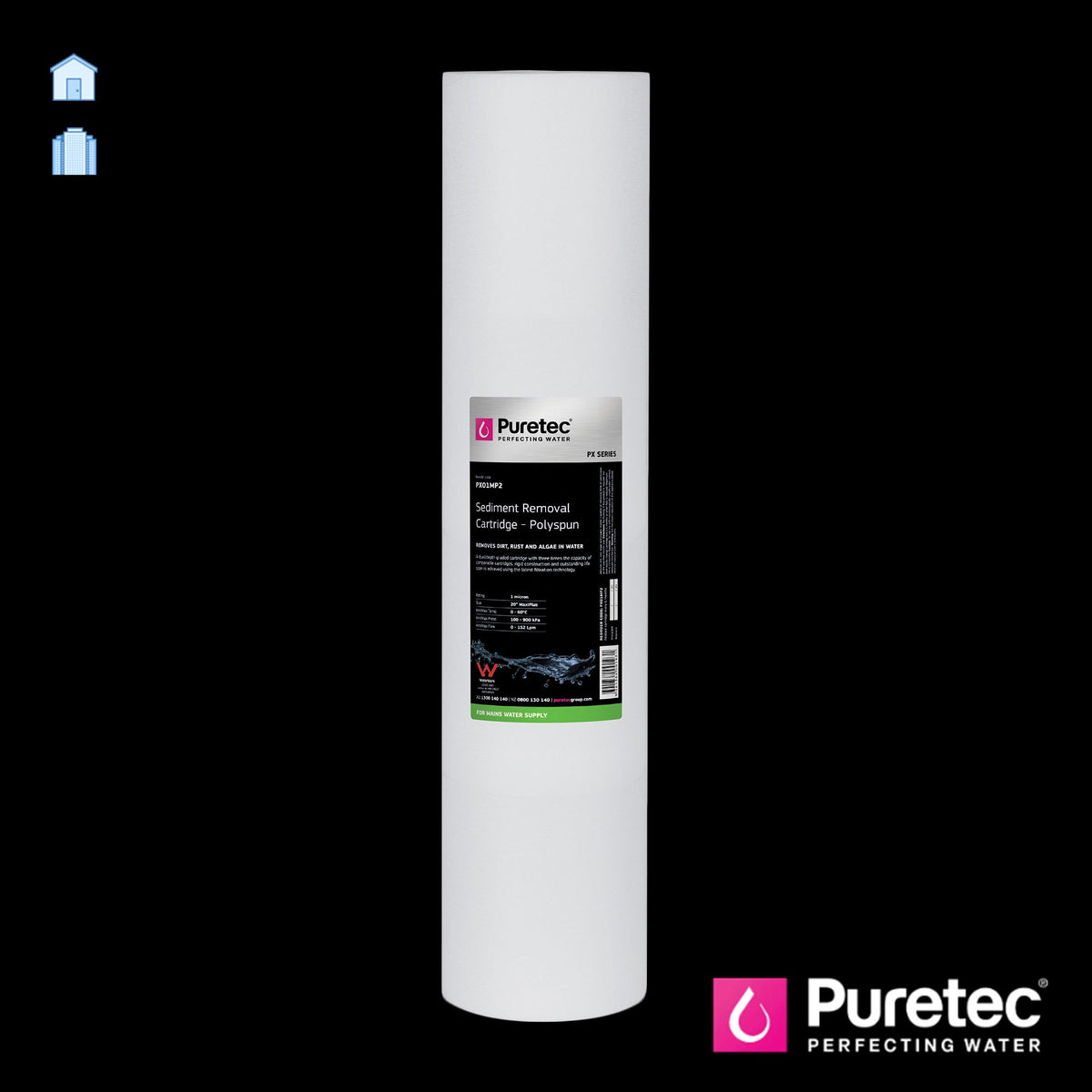 Puretec PX Series 20 Inch Polyspun Sediment Maxi Plus Cartridge ...